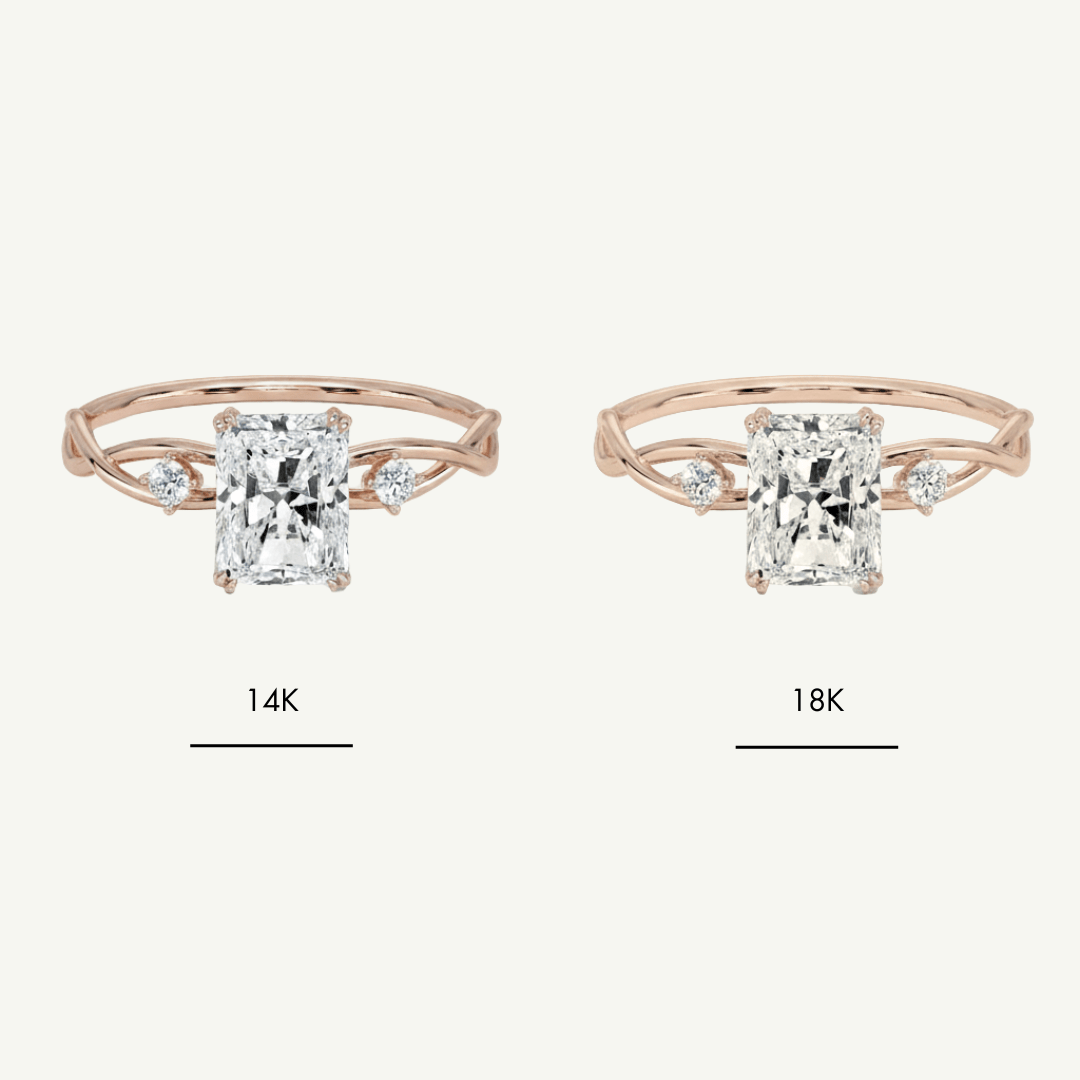 14K vs 18K Rose Gold for Engagement Rings: Color, Durability, Fading,