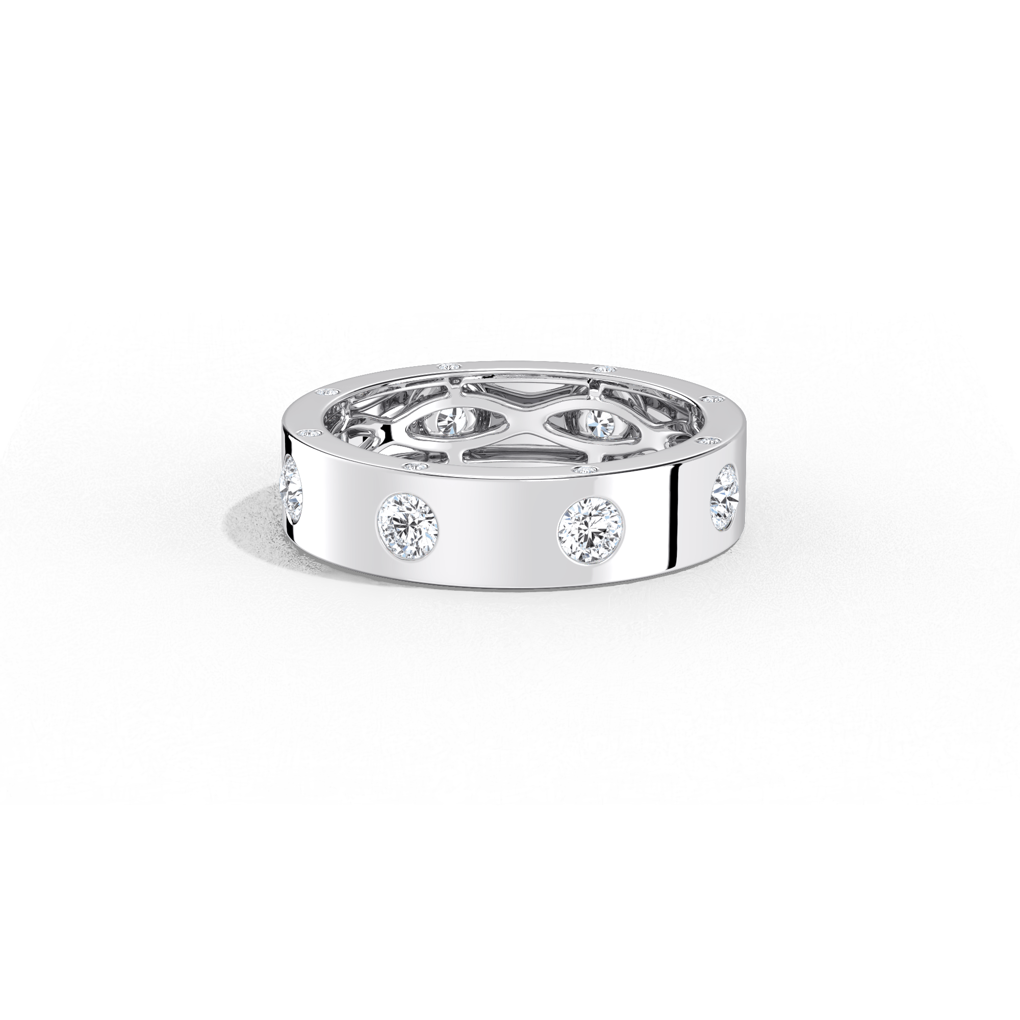 14K Solid Gold Eternity Wedding Band with Lab-Grown Diamonds - Leonids